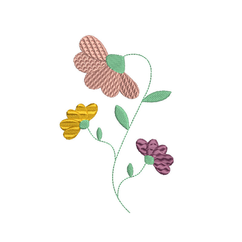 Colorful Flower Machine Embroidery Designs - 710007